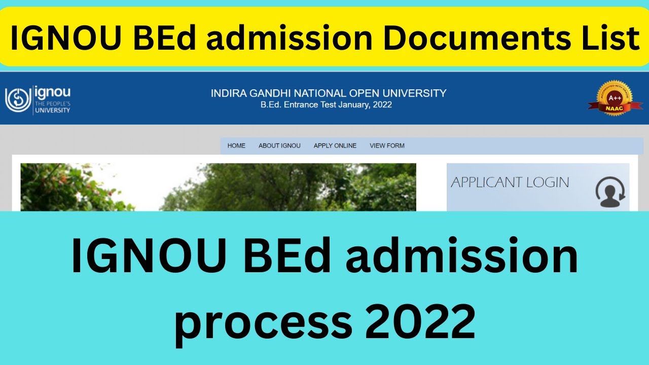 IGNOU BEd Admission Process IGNOU BEd Admission Documents List ignou-bed-admission-process-ignou-bed-admission-documents-list