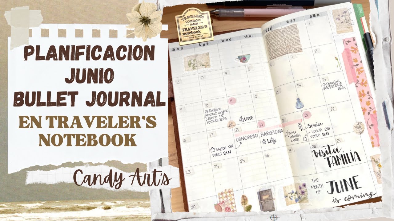 Junio en mi bullet journal 📆 | Travelers notebook | Plan with me 🌿 ...