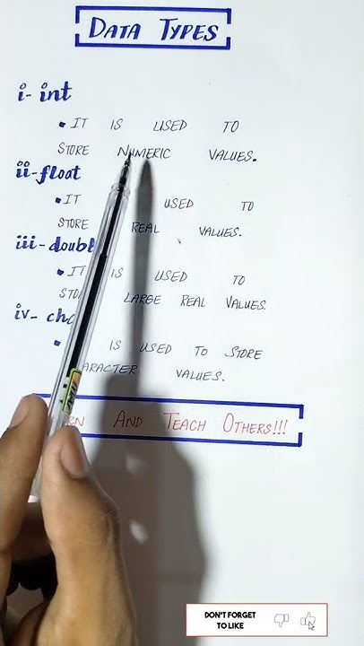 C Data Types What Is Data Types Data Types Of C Int Float Double Char Data Types