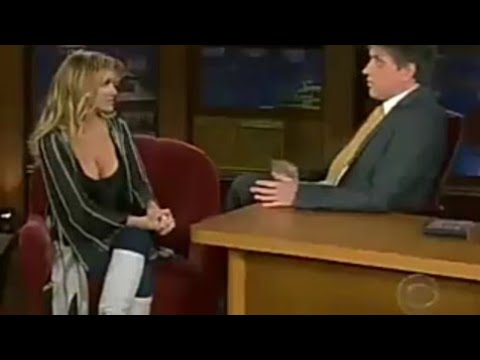 Busty Carmen Electra in Spike Heeled Leather Knee Boots over Pants  {Cleavage}  - Late Late Show