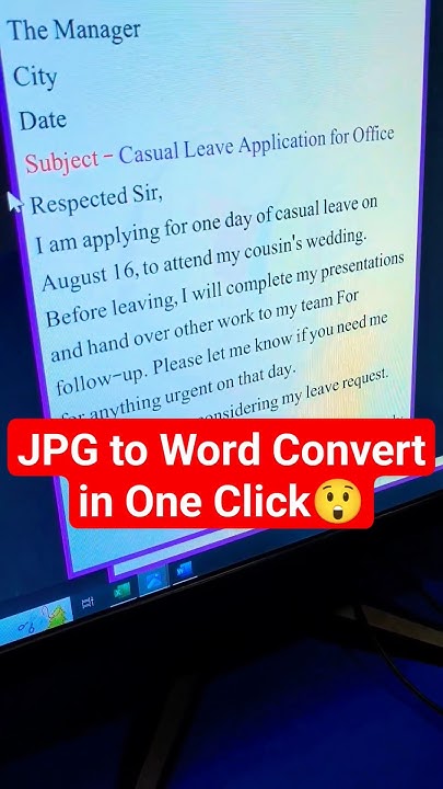 JPG to Word in one Click🔥😲#viral #computer #excel #exceltips - YouTube
