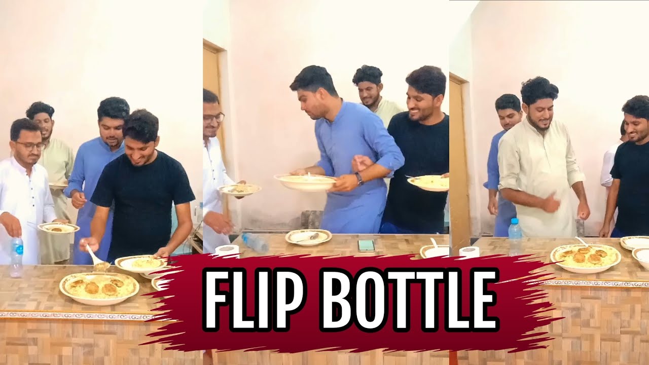 Flip Bottle Challenge | Shami + Rice | Zubair Shafiq Vlogs - YouTube