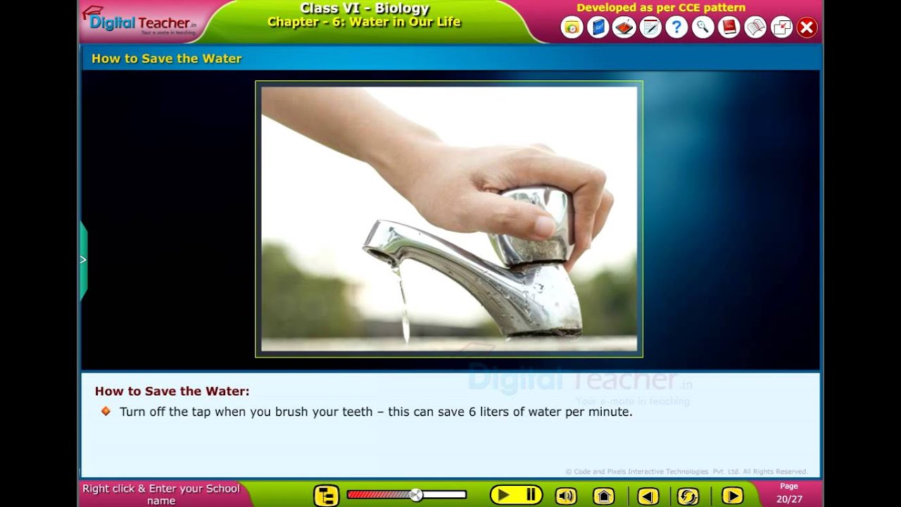 How to save the water, Class 6 Biology | Digital Teacher - YouTube