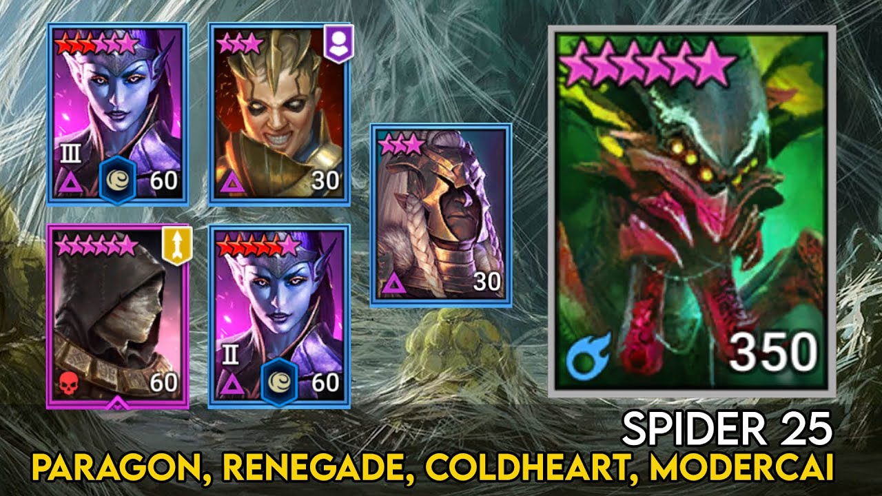 Spider 25 Paragon, Renegade, Coldheart, Mordecai | Raid Shadow Legends ...