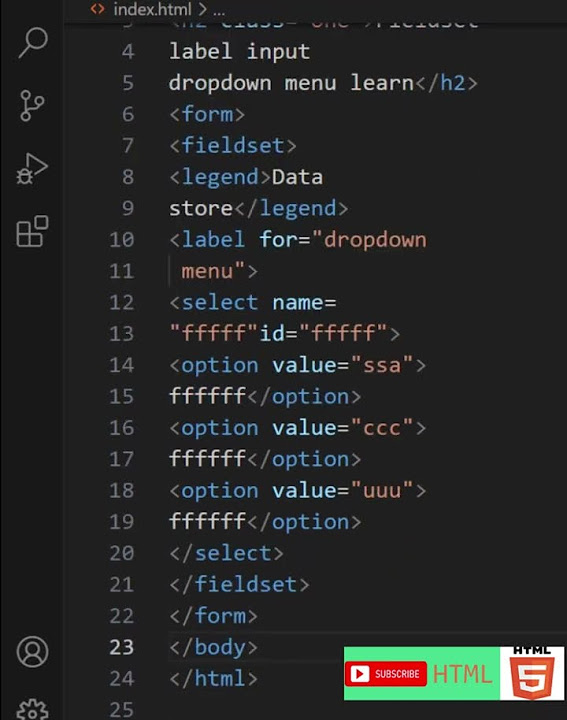 html Fieldset label input dropdown menu learn #htmlcode #html #coading #coder #html5 # ...