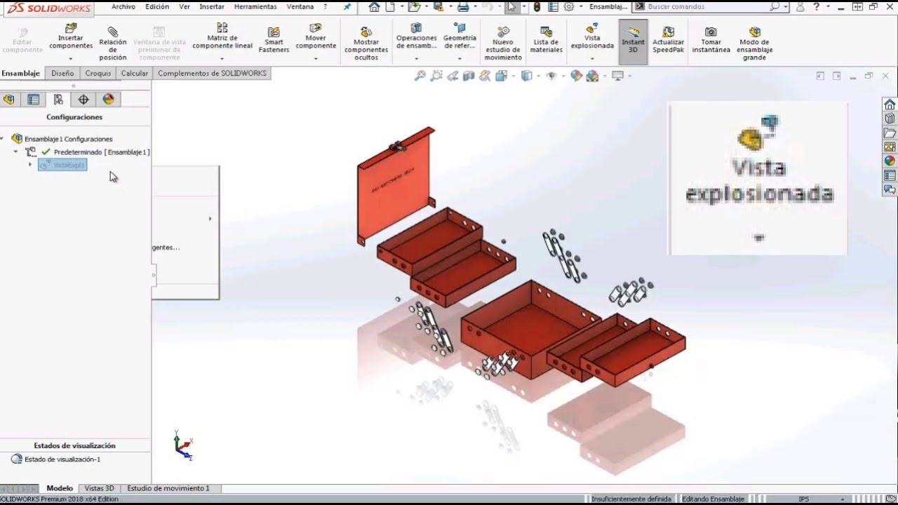 Vista exploxionada en Solidworks 2019 Avanzado - YouTube