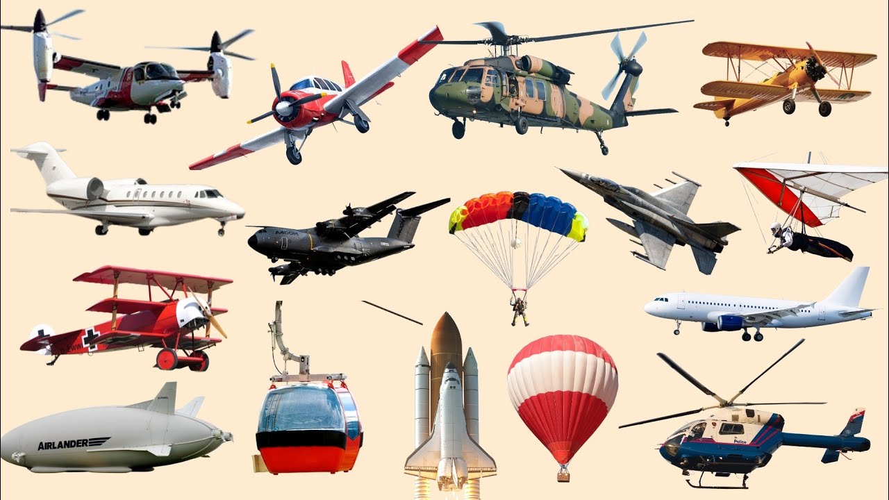 Air vehicles | Types of air vehicles | Air transport name and sound ...