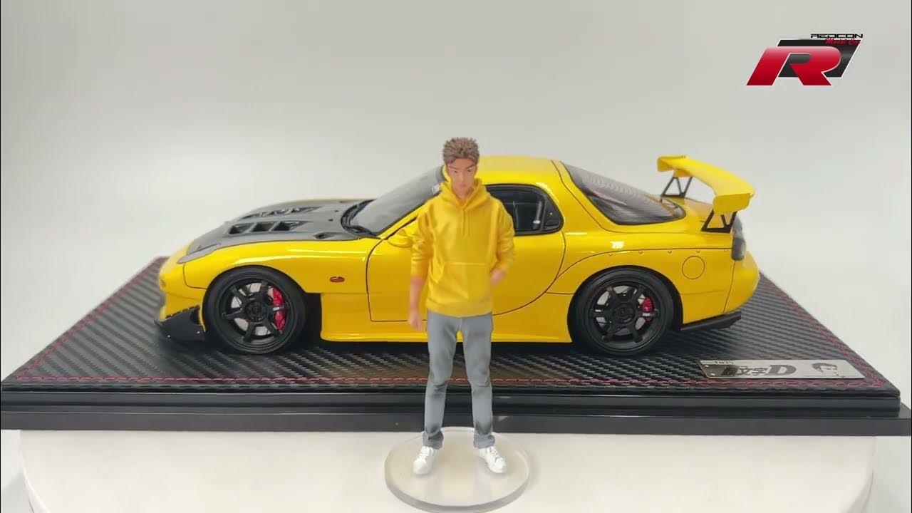 ตัวพิเศษ INITIAL D Mazda RX-7 (FD3S) Yellow With Keisuke Takahashi Ignition Model (IG2873) - YouTube