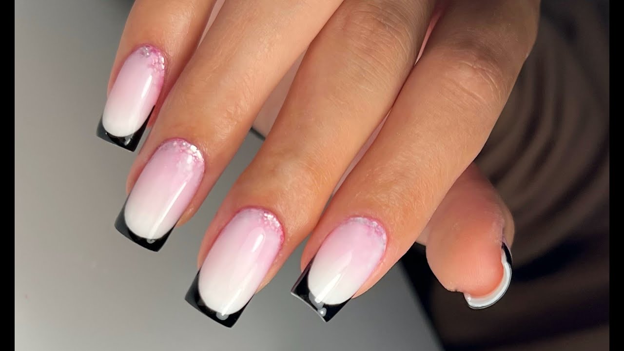 Step by Step : Ombre Nails - Cutiglitter - French Noir - YouTube