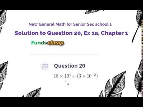 New General Math for Senior Sec school 1 solutions Q20 ex 1a - YouTube