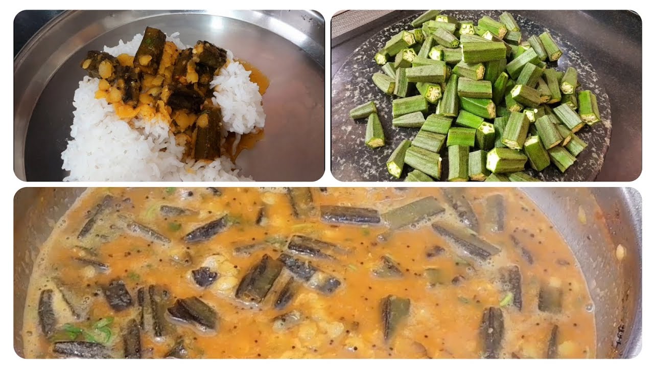 Okra Sambar | Bhindi Sambar | Vendakkai Sambar | Bendakaya Sambar ...