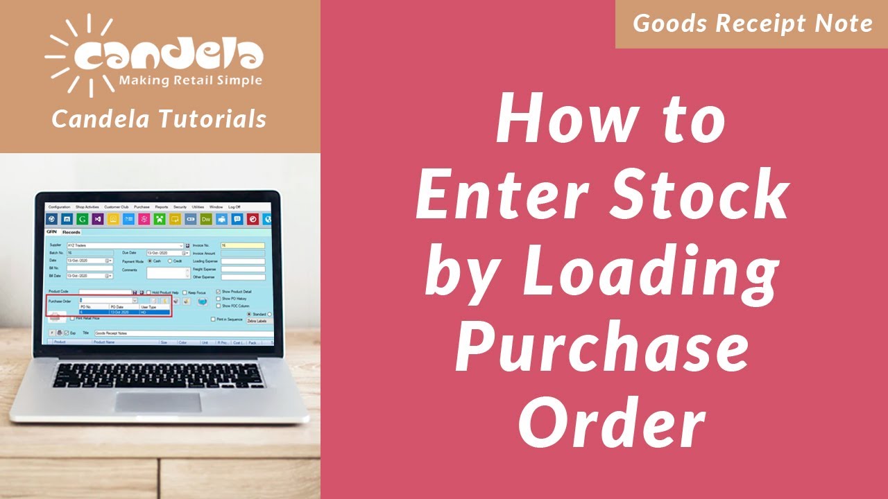 Retail Software: How to Enter Stock by Loading Purchase Order - YouTube