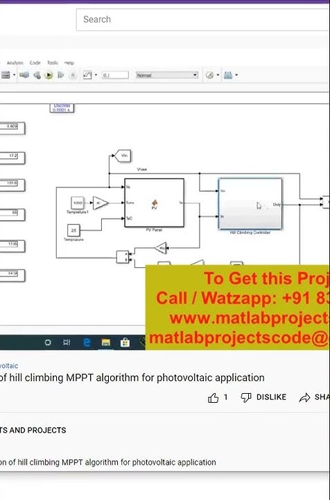 Modeling and simulation of hill climbing MPPT algorithm for photovoltaic application - YouTube