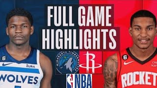 Houston Rockets vs Minnesota Timberwolves - Jan. 8 2023 Full Game ...