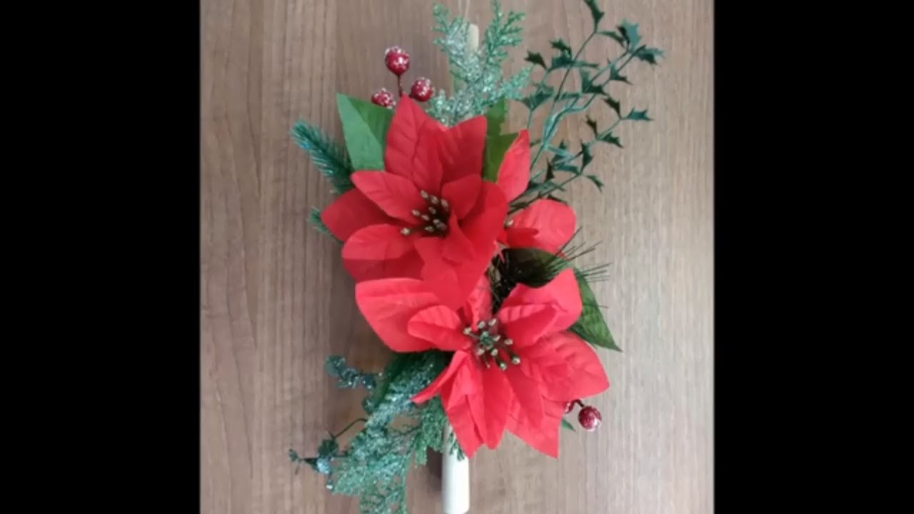 Christmas home decor Rolling Pin Floral Arrangement DIY - YouTube