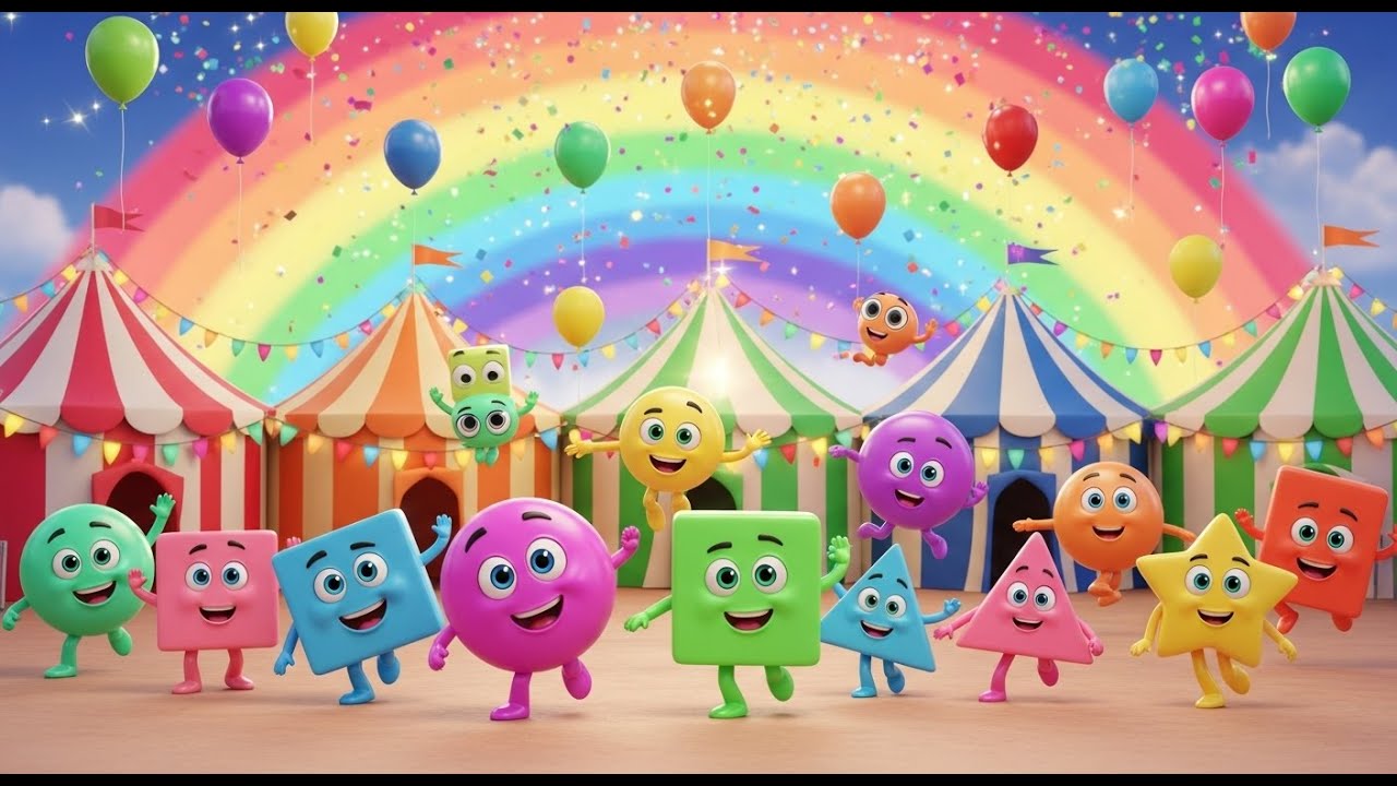Learn Shapes at the Rainbow Carnival 🌈🎪🎉 | Educational Video for Kids ...
