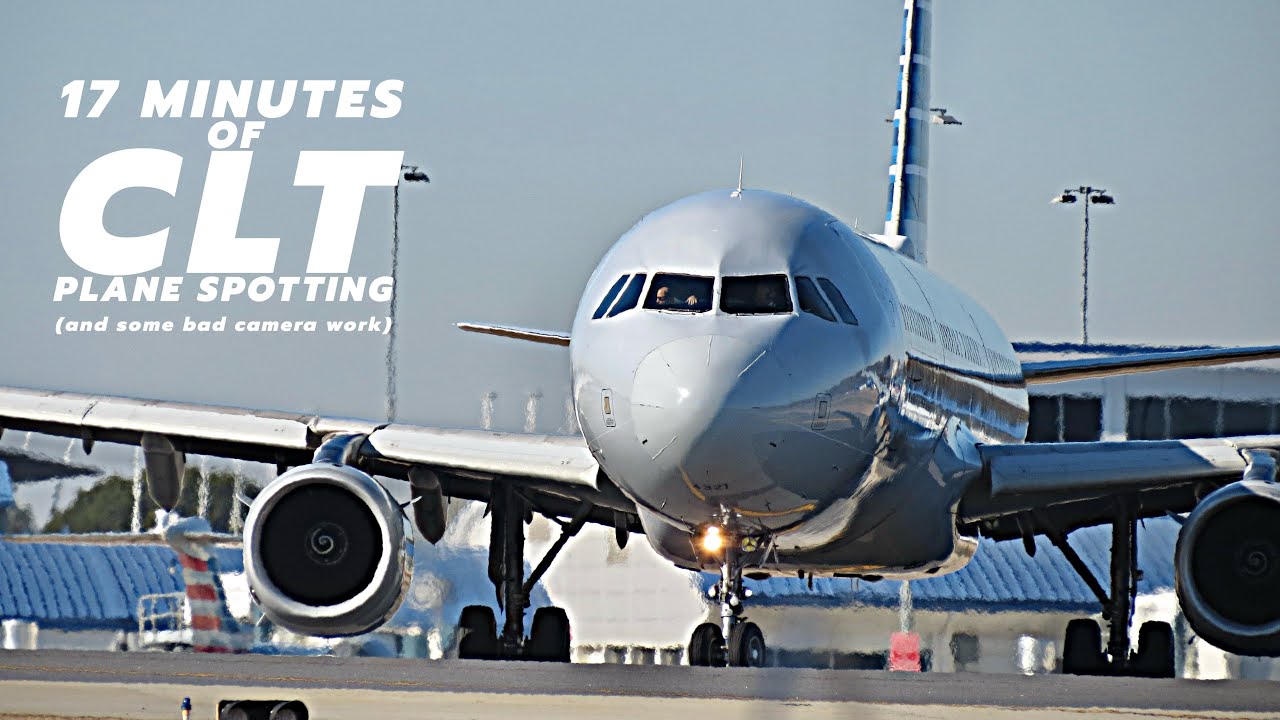17 Minutes of CLT Plane Spotting Takeoffs and Landings - YouTube