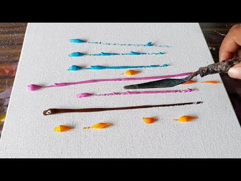 Simple Abstract Landscape Painting Demo / For Beginners / Relaxing ...