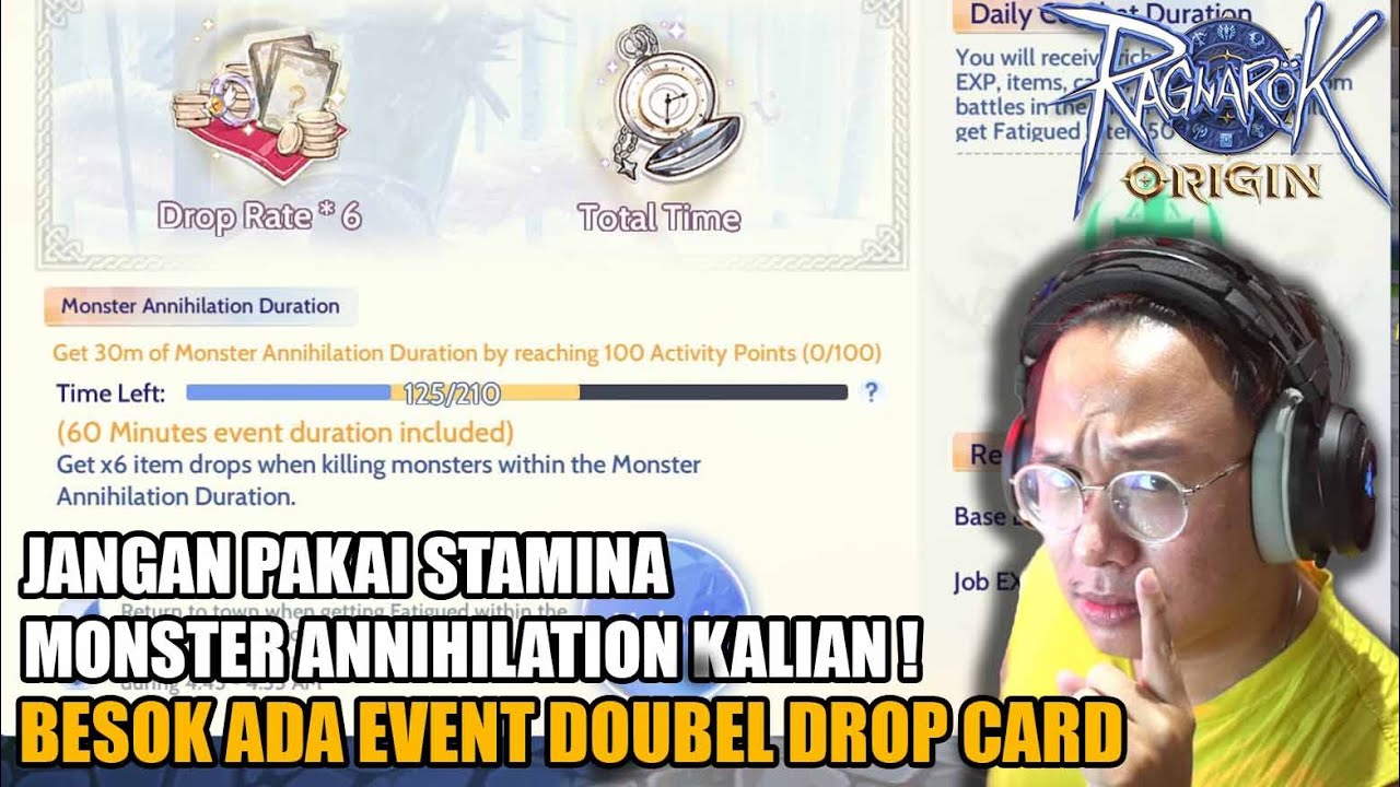 SIMPAN STAMINA MA KALIAN ! BAKAL ADA DOUBEL DROP CARD ! RAGNAROK ORIGIN ...