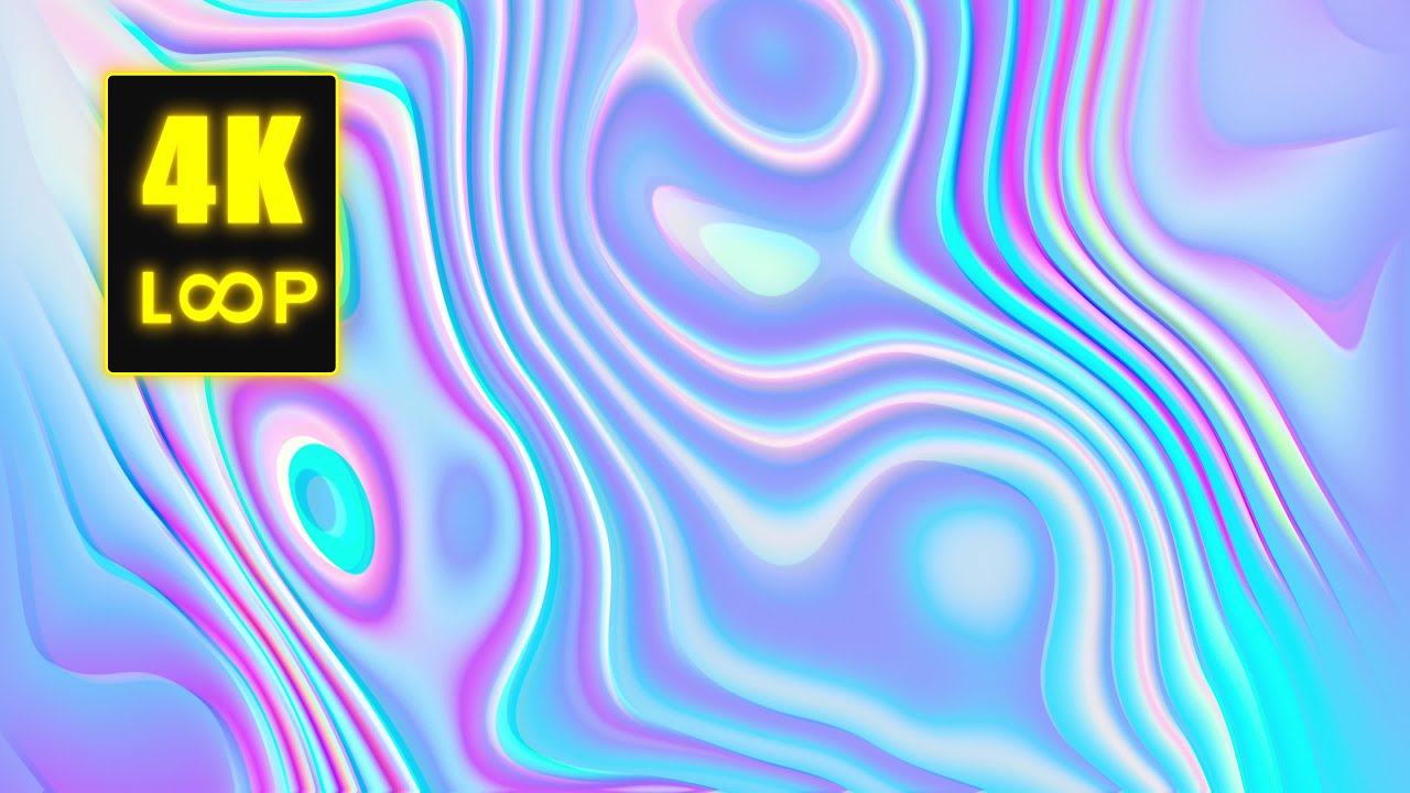[4K] Free Abstract Loop Irridescent Fluid Background. Liquid Material ...