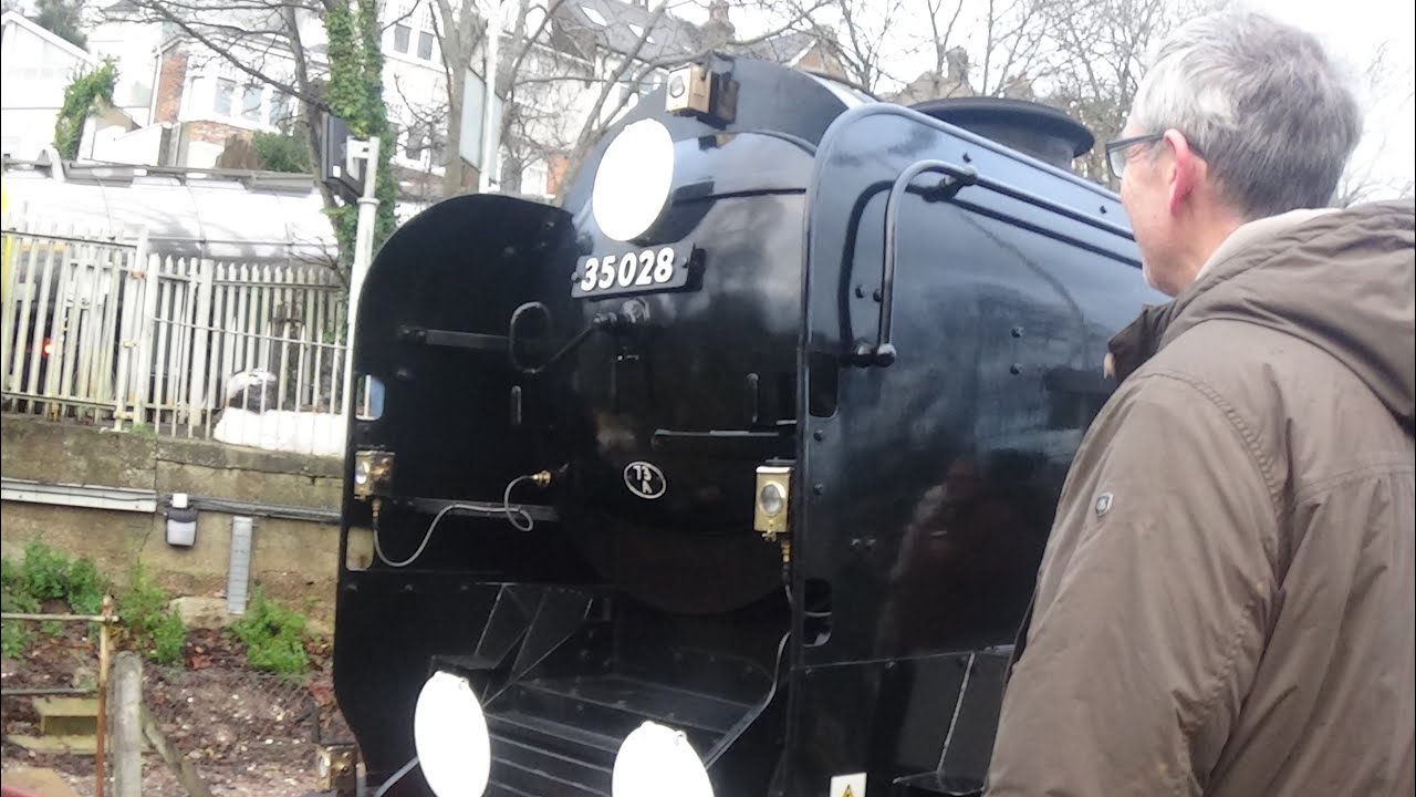 Clan Line no. 35028 seen at Preston Park Station on Bath & Bristol ...