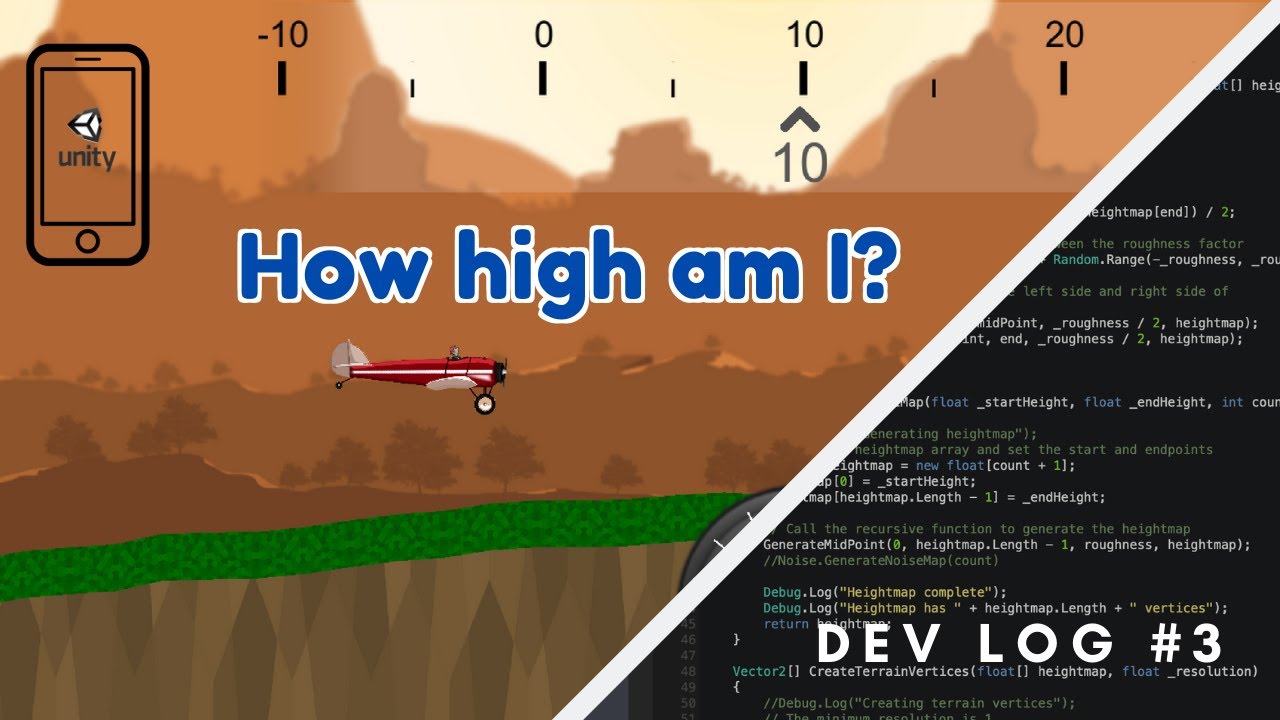Making an Altimeter | Dev Log #3 Soaring Gliders | Unity 2D Mobile Game ...