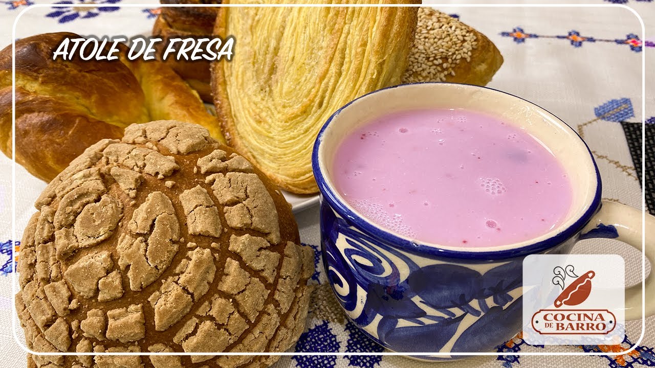 Atole de masa con fresas naturales y leche DELICIOSO y muy fácil de ...