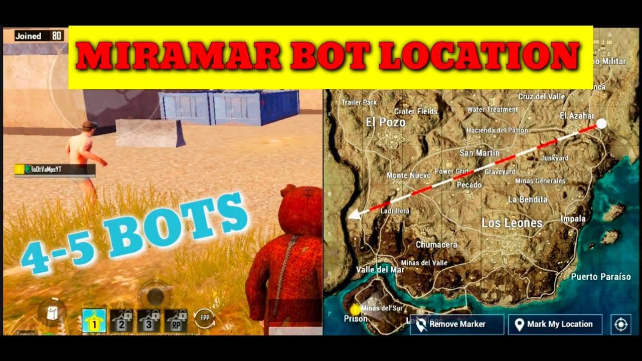 Bot Location In Pubg Mobile | Miramar Bot Spawn Locations | Get 5 Bots ...