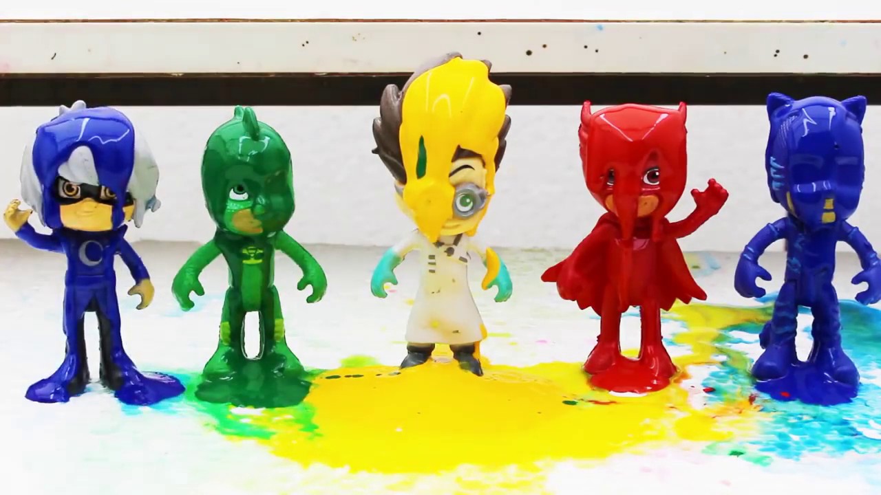 funny Pj Masks Bathing Colors Fun, Learn Colors with Pj Masks Wrong ...