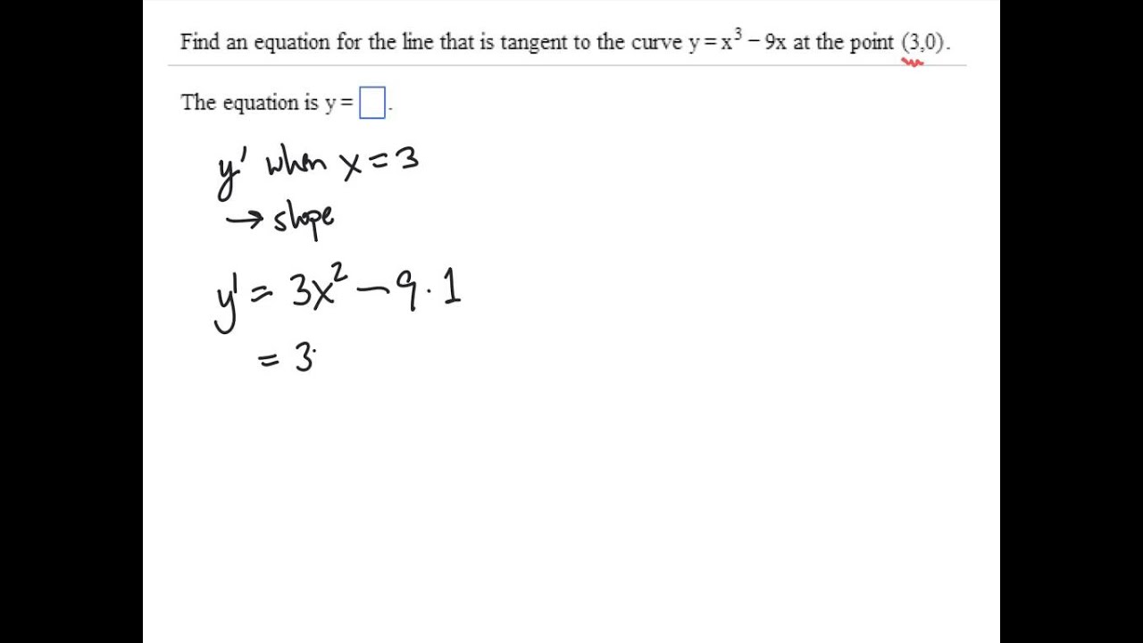 Example: Equation of a Tangent Line - YouTube