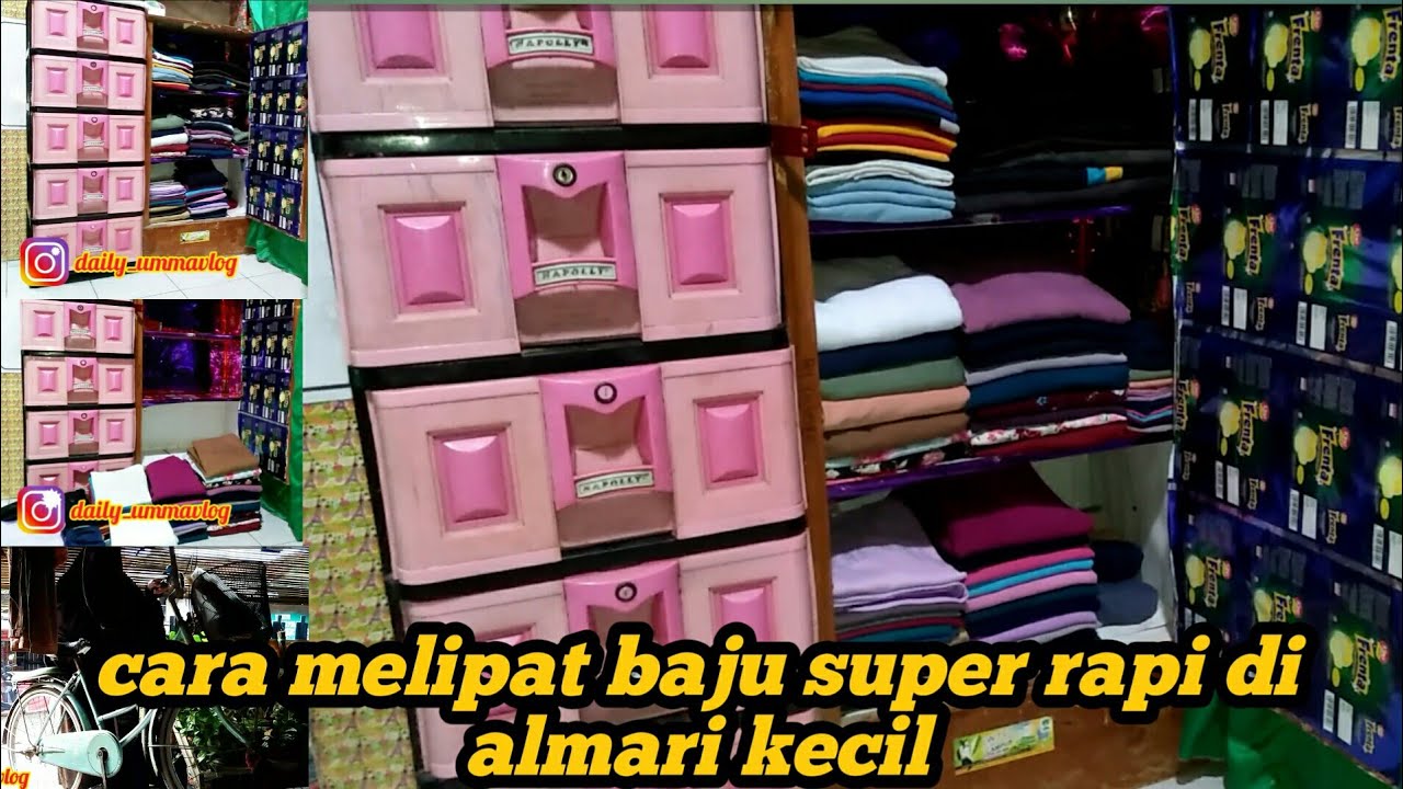 Tips merapikan baju hemat ruang||cara melipat baju super rapi - YouTube
