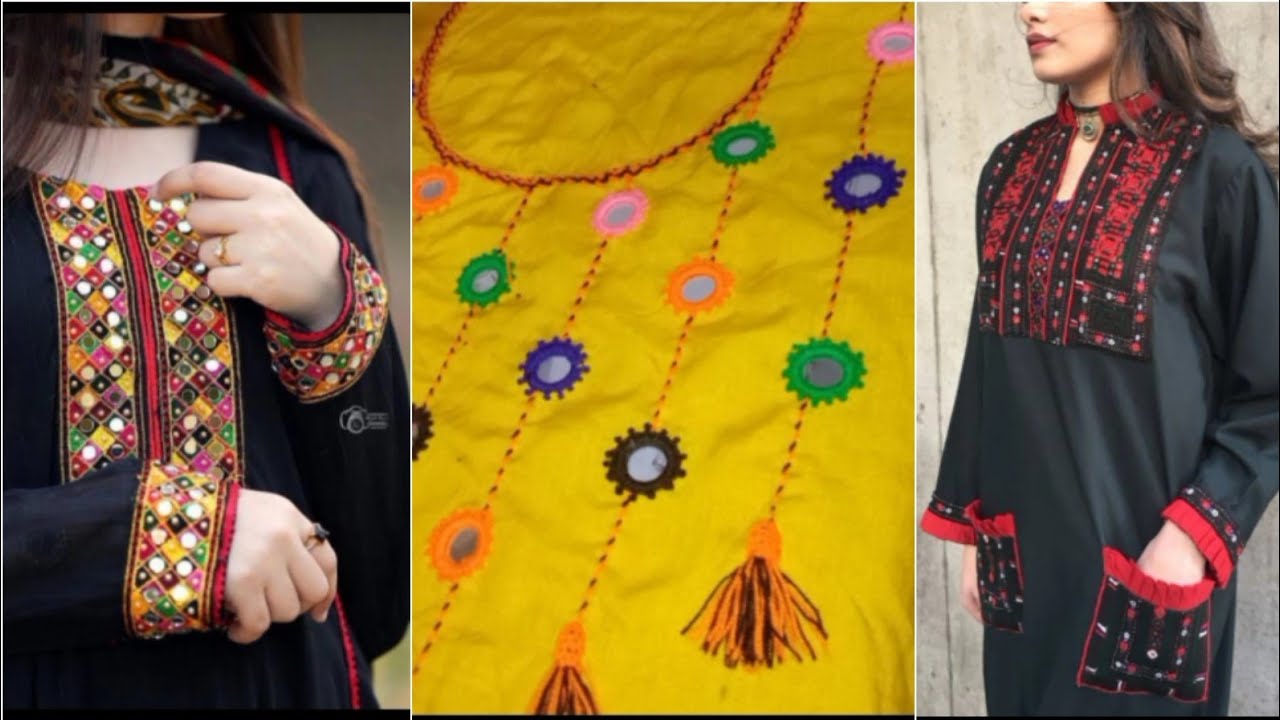 Mirror work with traditional sindhi balochi gujarati hand embroidery ...