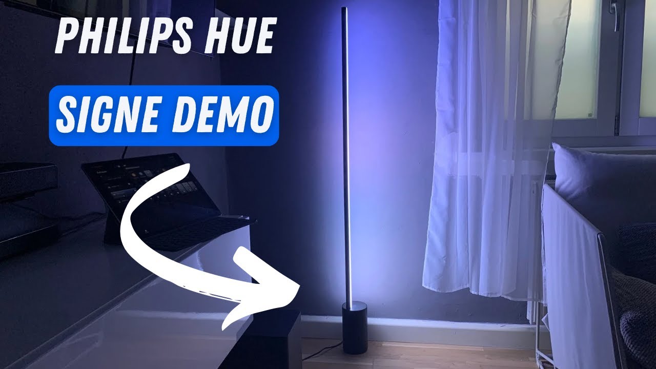 Philips Hue Gradient Signe Floor Lamp Short Review & Light Scene Demo ...