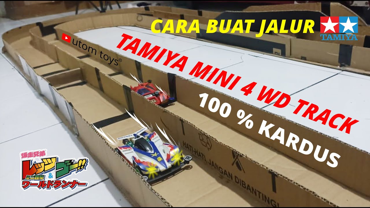 CARA MEMBUAT [ TRACK/JALUR TAMIYA MINI 4 WD ] DARI KARDUS 100 % NO ...