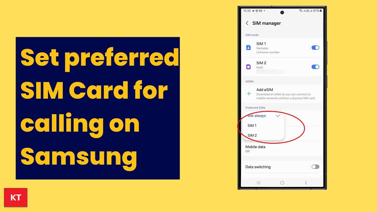 How to set preferred SIM card or ask which SIM card to use for calling ...