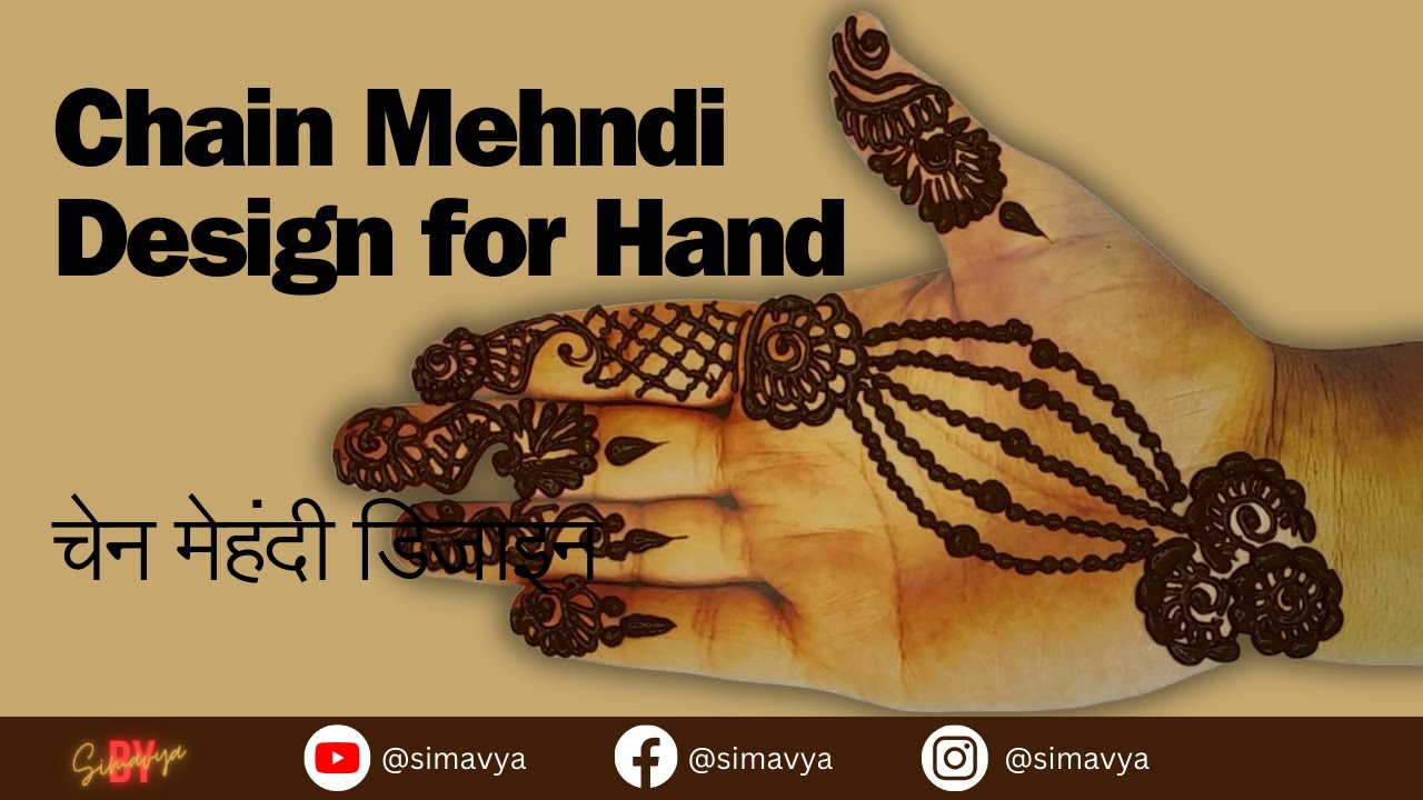 Very Easy Mehndi Design | Simple Chain Mehndi Design for Hand | Mehndi ...