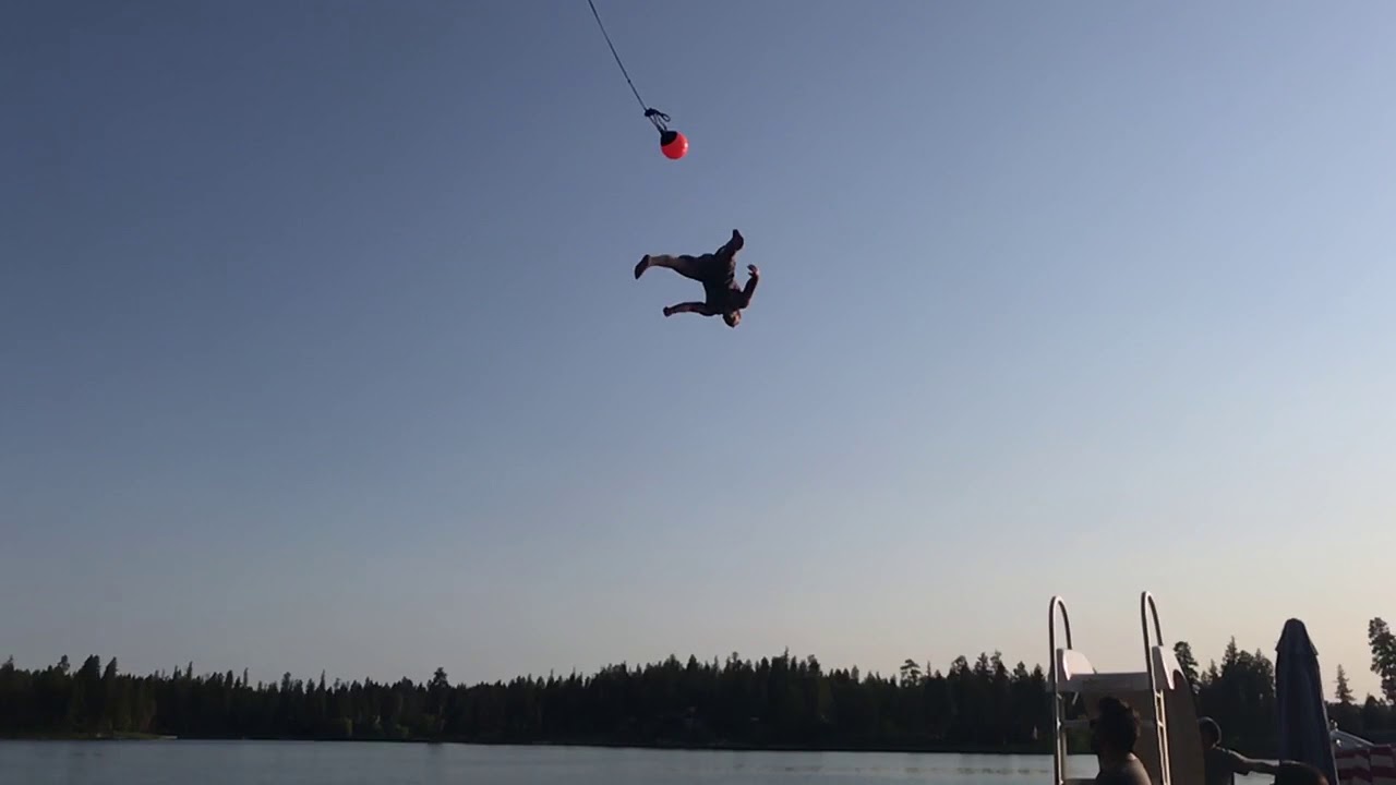 rope swing backflip slow motion - YouTube