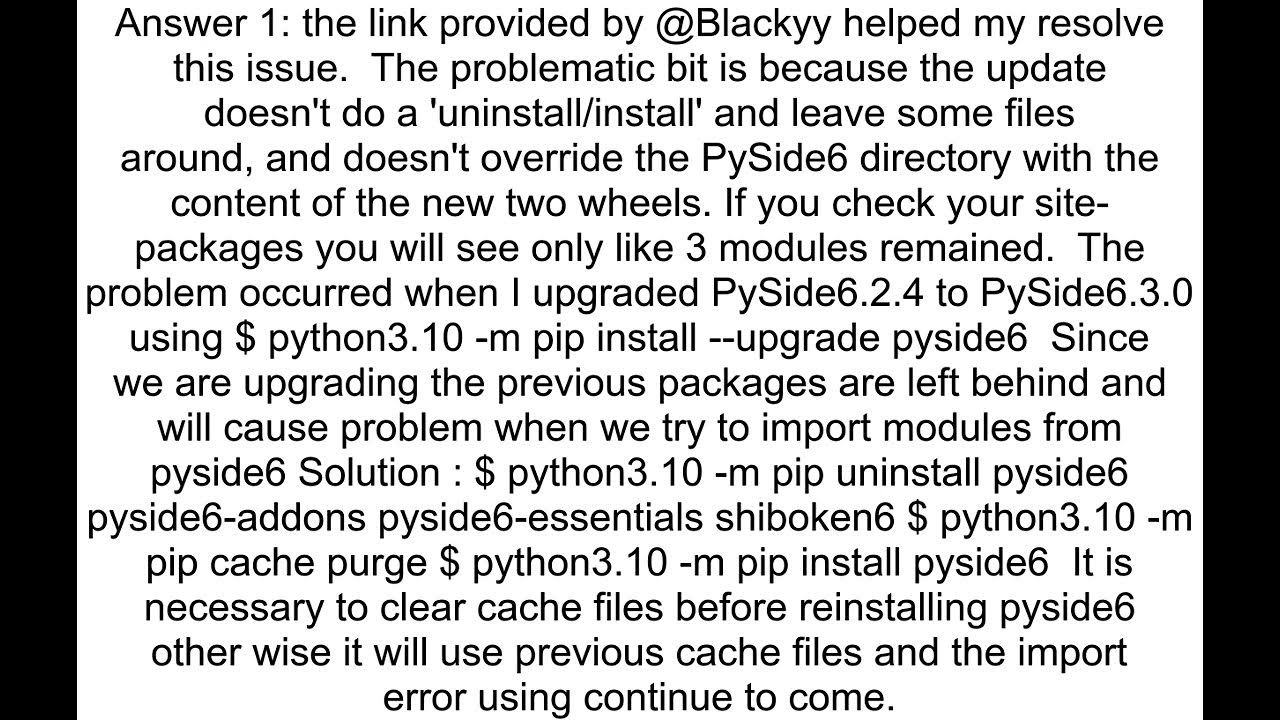 After Upgrading Pyside6 Gives Error No Module Named Andno39 Pyside6 Qtwidgetsandno39 Youtube