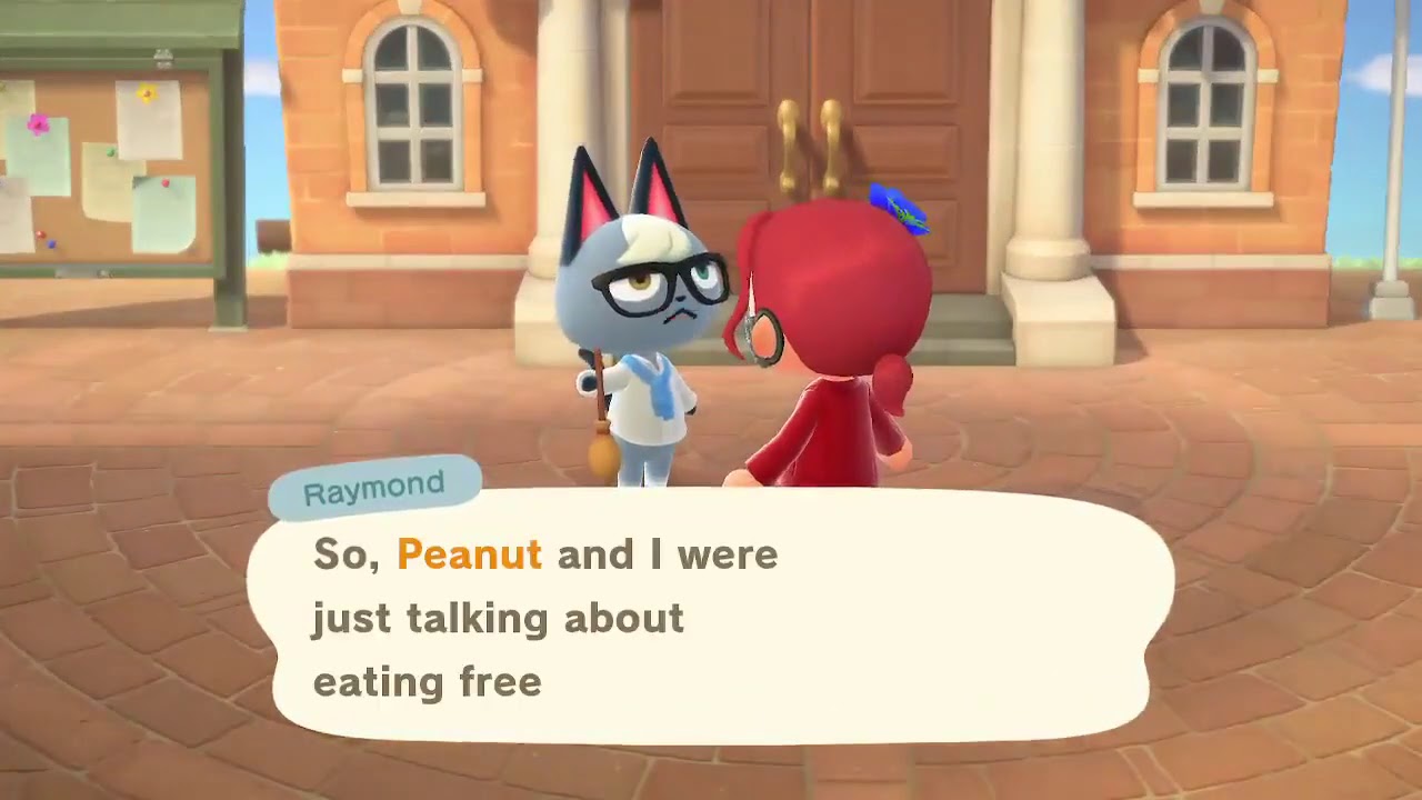 Animal Crossing: New Horizons - Raymond and Peanut having fun - YouTube