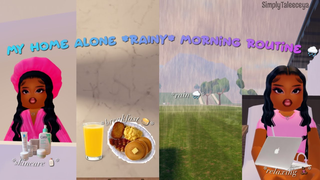 My Home Alone *RAINY* Morning Routine 🌧️🏡 | Berry Avenue #roleplay ...