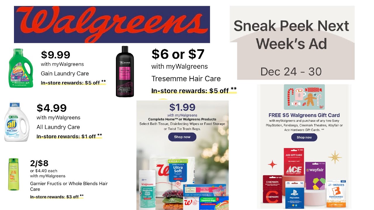 Walgreens Weekly Ad Preview 12/24 - 12/30 - YouTube