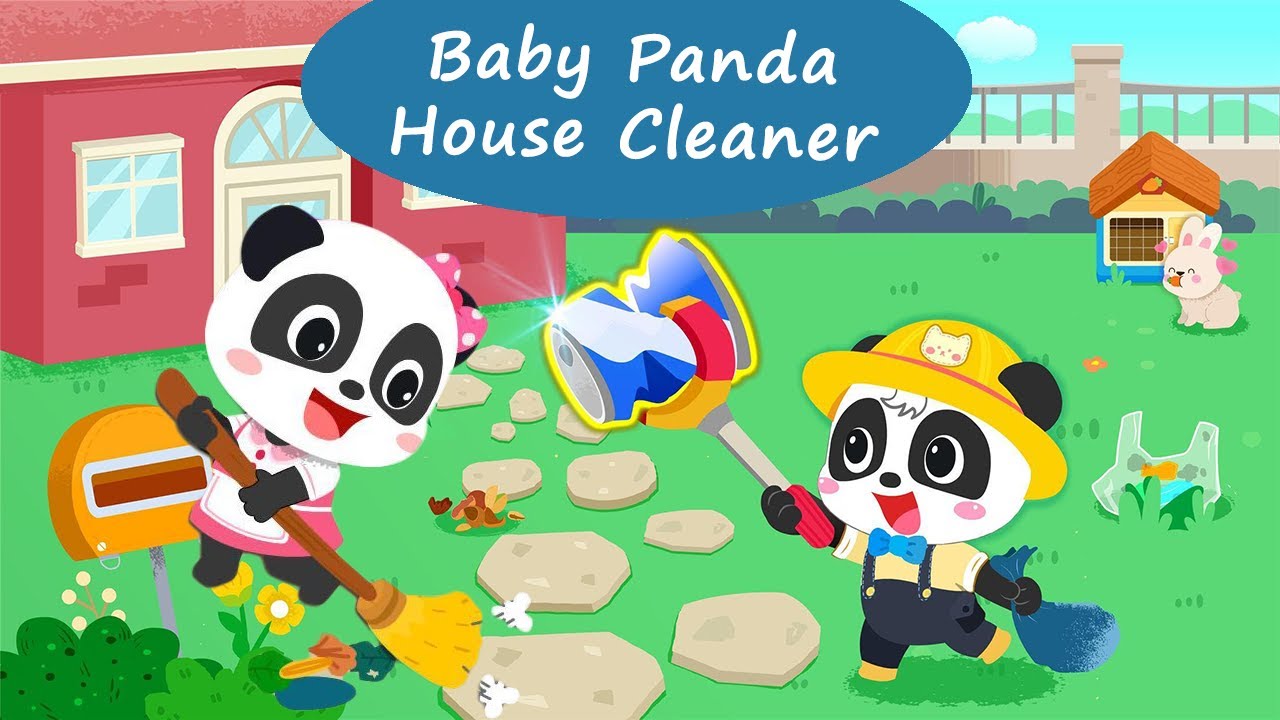 Baby Panda House Cleaner - Grab your cleaning tools and clean up the house | BabyBus Games - YouTube
