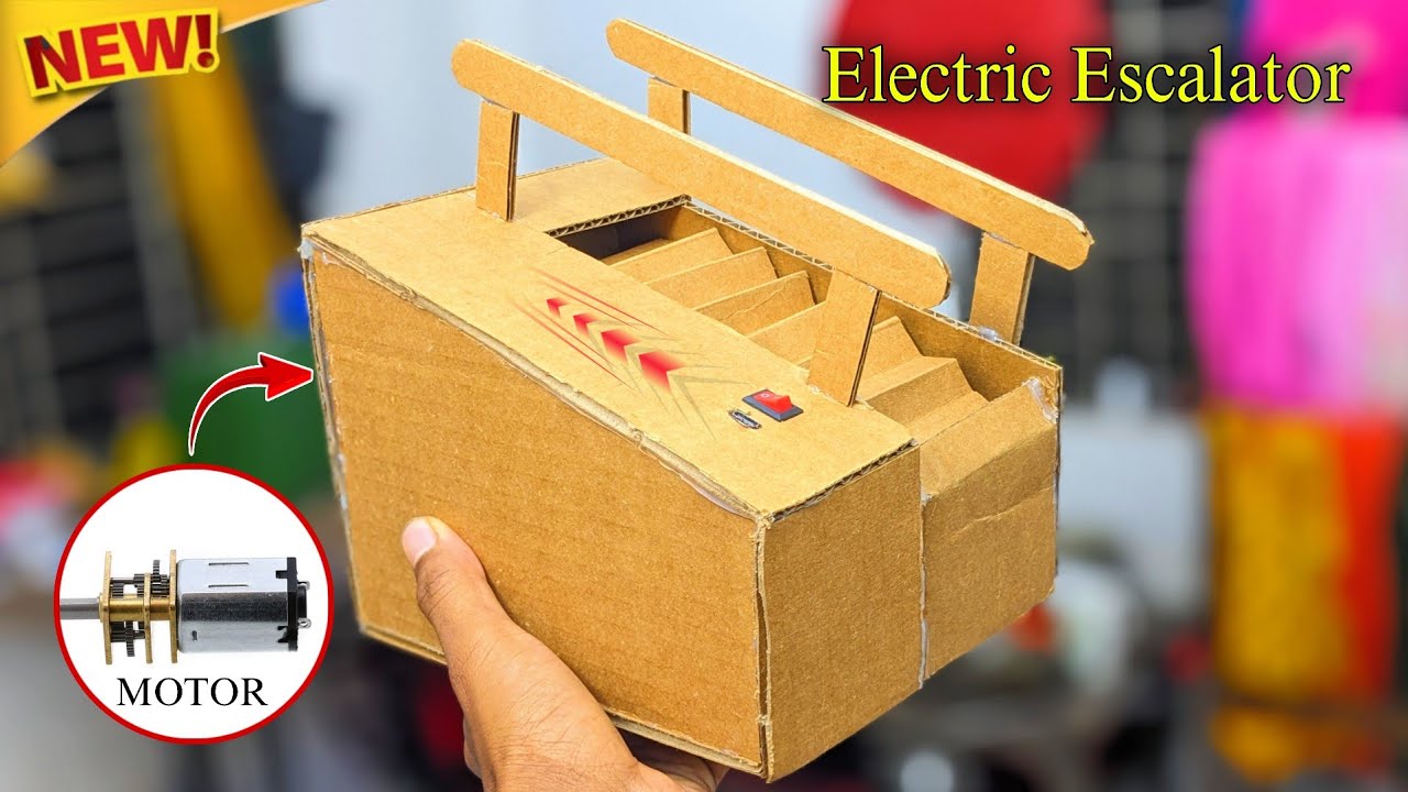 DIY Electric Escalator Using Cardboard | Amazing School Project | S9T ...