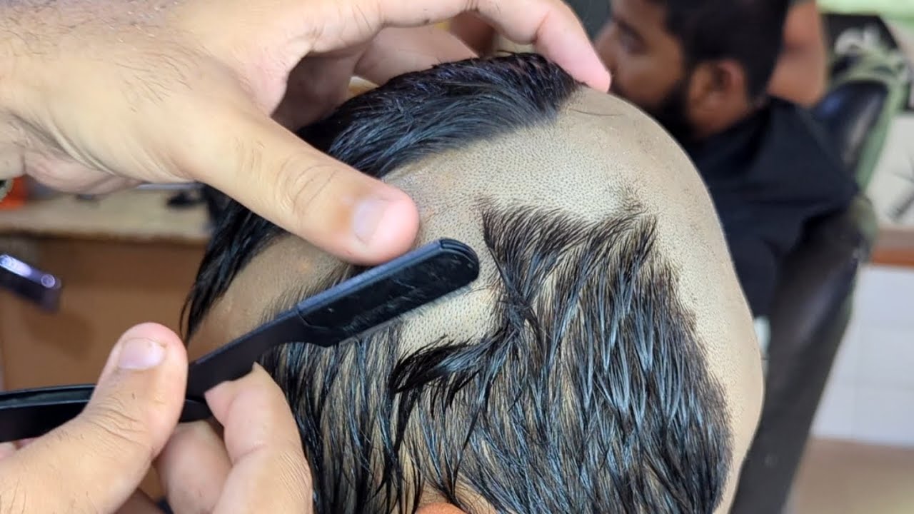 Dandruff clean Head shave ASMR relaxing sound tutorial zaibi barber ...