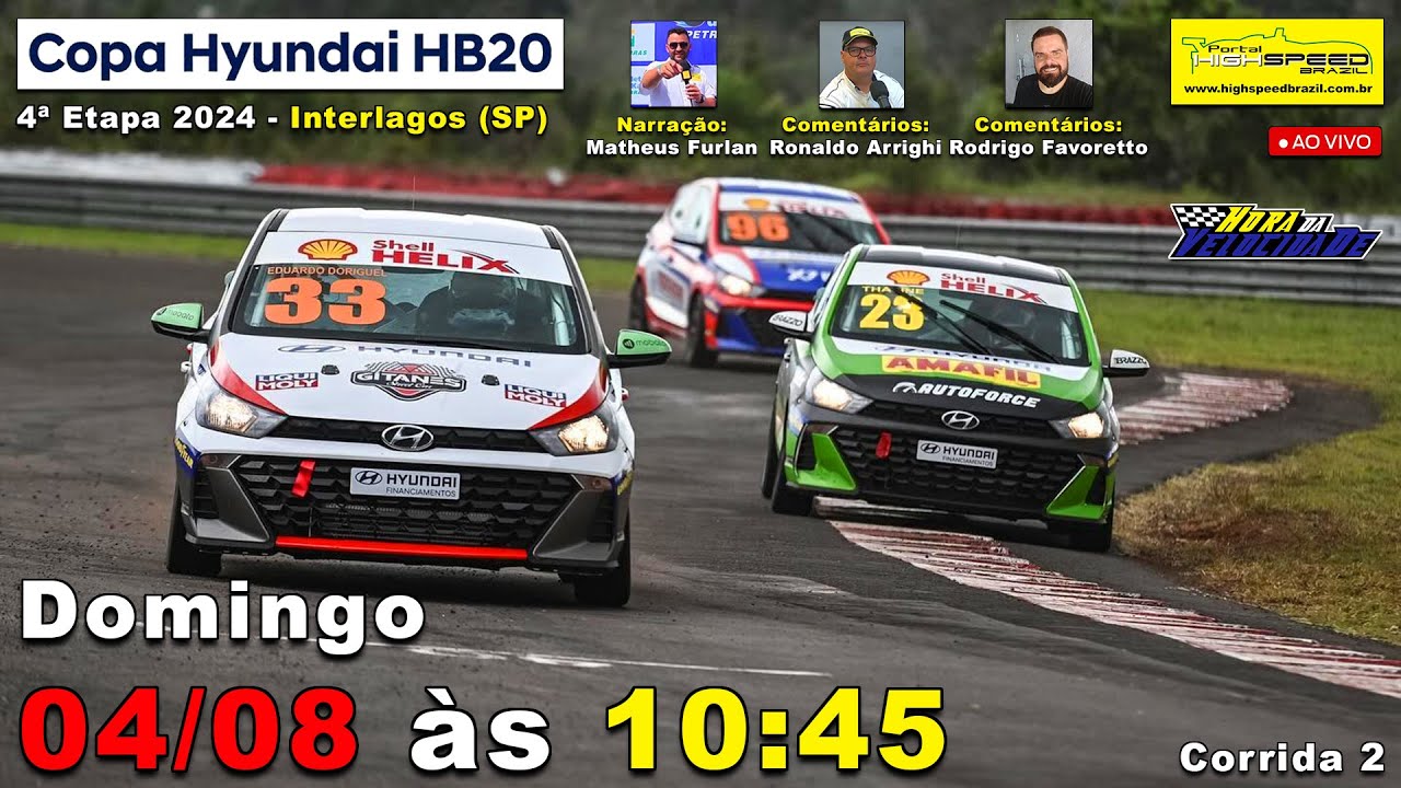 🔴 COPA HYUNDAI HB20 | Corrida 2 | 4ª Etapa 2024 | Interlagos (SP) | Ao ...