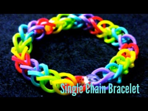 How to make a single chain bracelet (rainbow loom) - YouTube