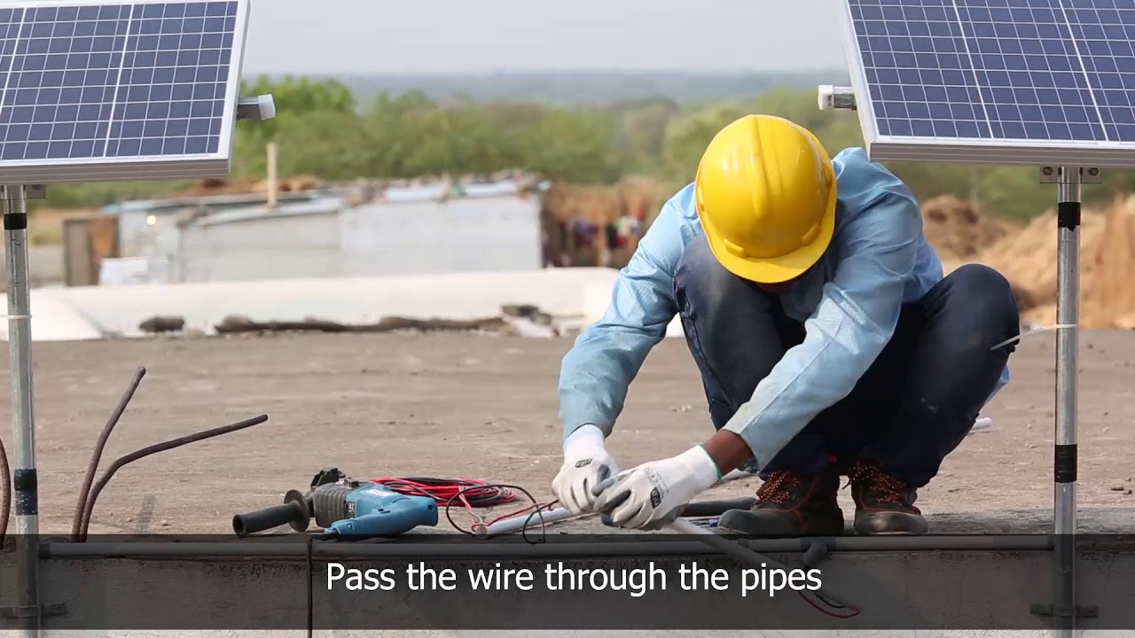 Solar Powered Digital Education Programme System installation - YouTube