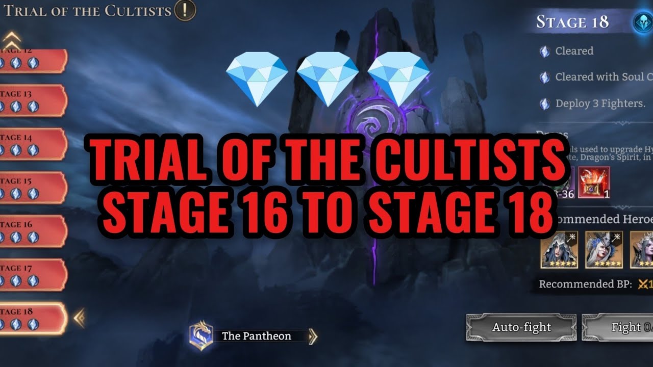 TRIAL OF THE CULTISTS STAGE 16 TO STAGE 18 | WATCHER OF REALMS - YouTube