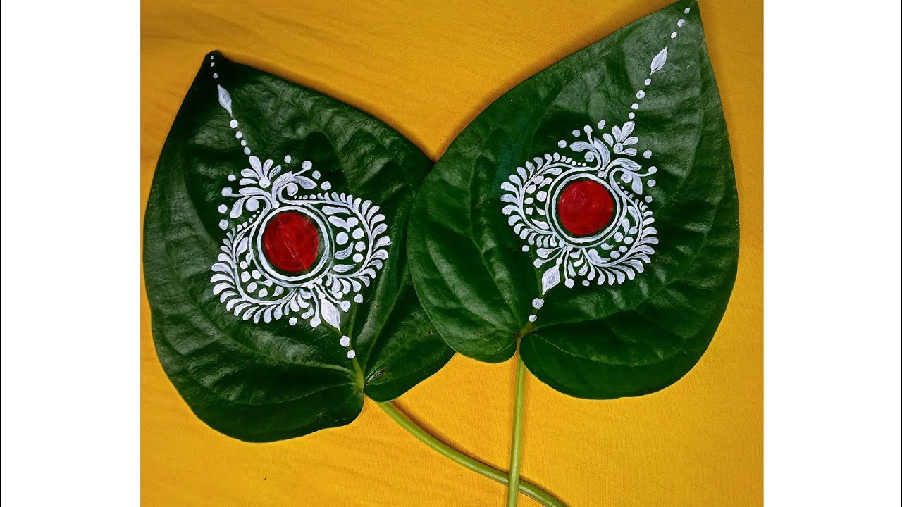 Bengali wedding special pan pata design // Kolka design on pan pata ...