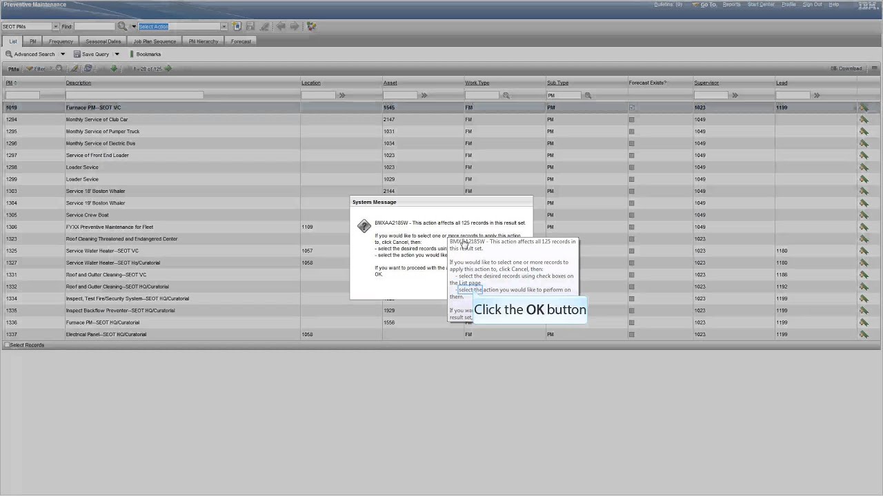 Generating Work Orders from PM records - YouTube